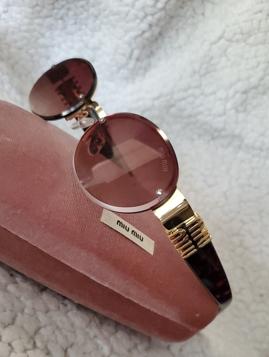 Miu Miu | Accessories | Miu Miu Rimless Sunglasses With Purple Lenses ...